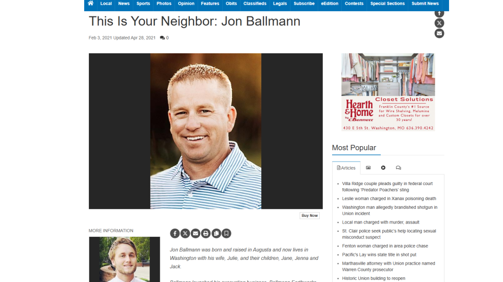 Your Neightbor: Jon Ballmann | Ballmann Earthworks